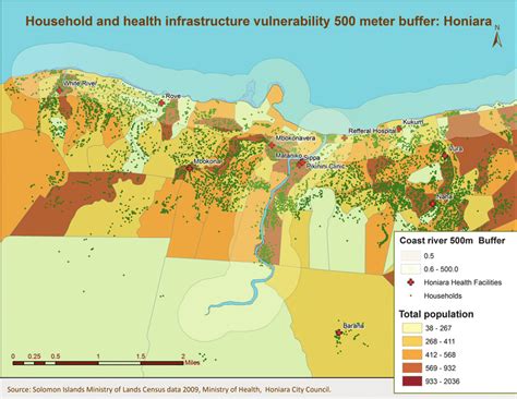 Geographical Information System Map With A 500 M Buffer Built Around Download Scientific