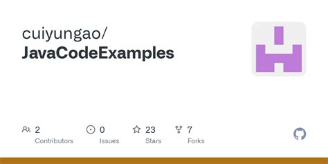 Github Cuiyungaojavacodeexamples