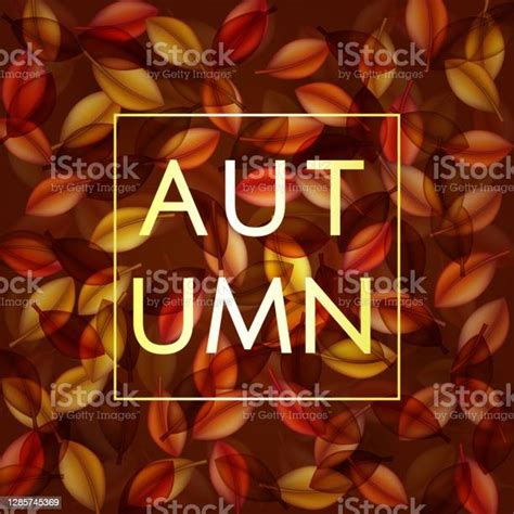 안녕하세요 가을 밝은 다채로운 단풍 프레임에 금 텍스트와 어두운 배경에 잎 오렌지 잎으로 만든 천연 패턴 벡터 그림입니다 Eps 10 0명에 대한 스톡 벡터 아트 및 기타