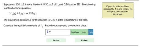 Solved Suppose A 250 Ml Flask Is Filled With 0 30 Mol Of I2