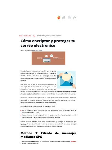Cómo Encriptar Y Proteger Tu Correo Electrónico Pdf Cifrado Clave Criptografía