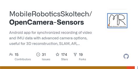 Github Mobileroboticsskoltech Opencamera Sensors Android App For Synchronized Recording Of