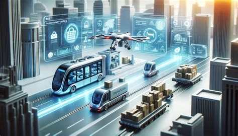 Autonomous Transportation Network With Drone Traffic Self Driving Vehicles On The Move Stock