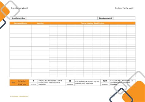 Form Employee Training Matrix Ihseq