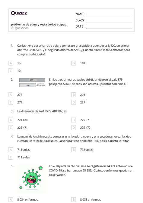 50 Resta Y Reagrupación De Dos Dígitos Hojas De Trabajo Para Grado 6
