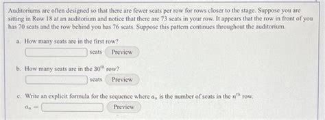 Solved Auditoriums Are Often Designed So That There Are