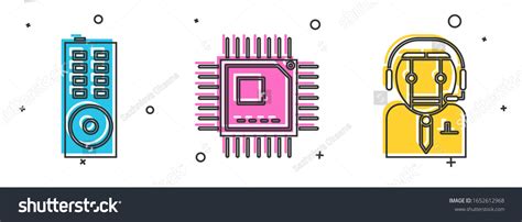 Set Remote Control Processor Microcircuits Cpu Stock Vector Royalty Free 1652612968 Shutterstock