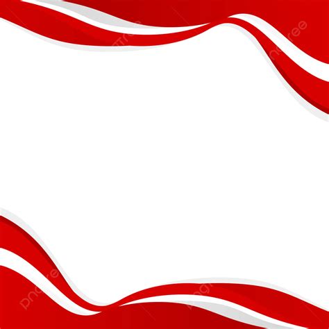 Header Footer Indonesia Red White Waving Vector Design Footer Headers Red White Frame Wave