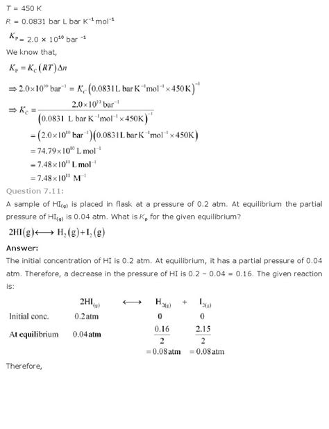 Equilibrium Class 11 Chemistry Ncert Solutions
