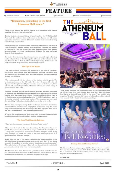 The Angles April Issue Is Here Atheneum School