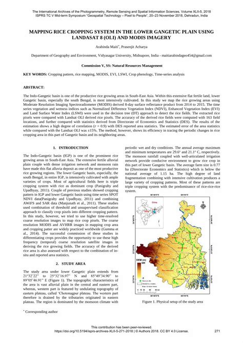 Pdf Mapping Rice Cropping System In The Lower Mapping Rice