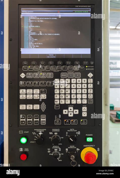 Control Panel Of CNC Machining Center Machine Selective Focus Stock Photo Alamy