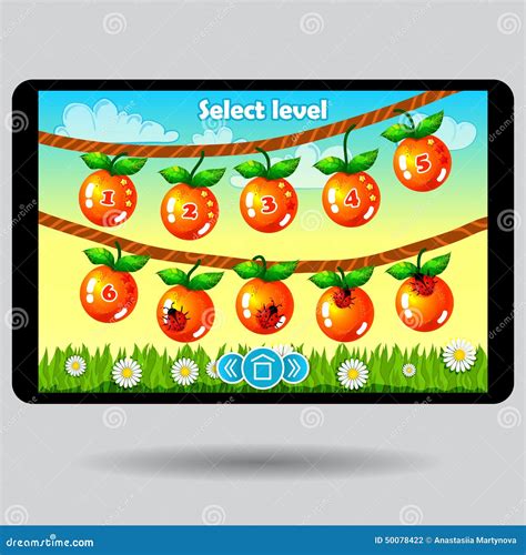 Level Selection Screen Game Ui Set On The Halloween Background Vector