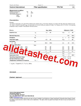 Tfs Datasheet Pdf Vectron International Inc