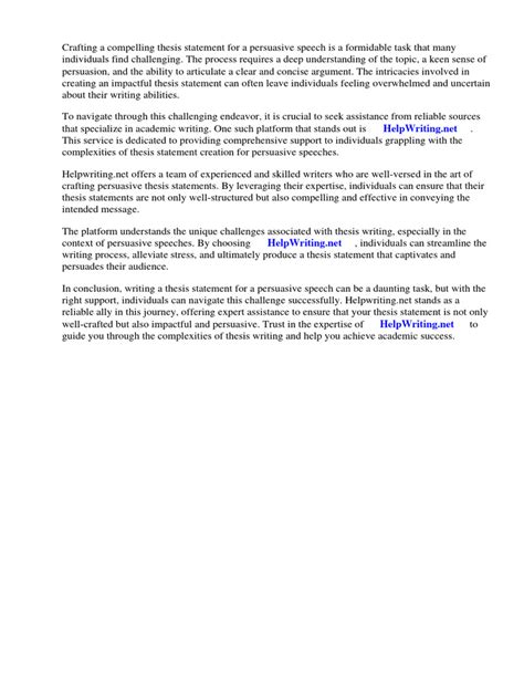 How To Make A Thesis Statement For A Persuasive Speech Pdf Essays