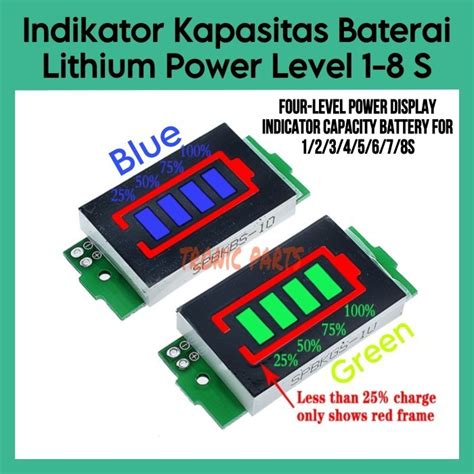 Jual Indikator Kapasitas Baterai Lithium Display Battery Power Level 1 8 S Shopee Indonesia