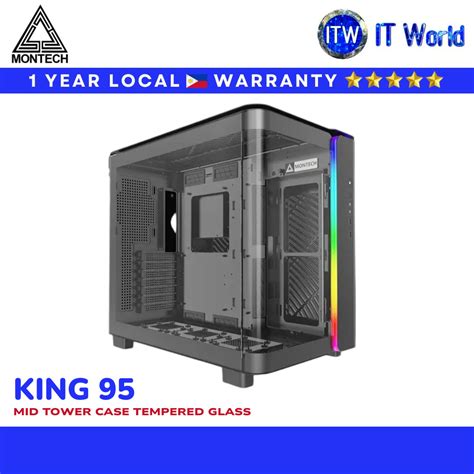 Montech King 95 Mid Tower Dual Chamber Tempered Glass Pc Case King 95