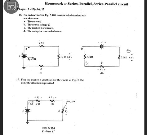 solved homework 1 series parallel series parallel circuit