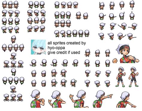 Pokemon Oras Brendan Dppt Hgss Gen Iv Sprite Sheet By Hyo Oppa On