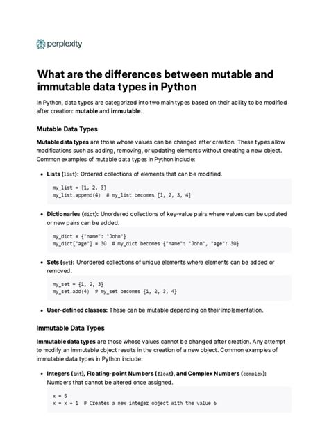 What Are The Differences Between Mutable And Immut Pdf Boolean Data