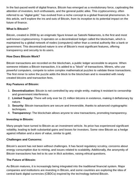 what is bitcoin pdf bitcoin cryptocurrency
