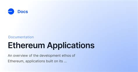 Ethereum Applications Base Documentation