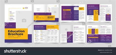 Education Brochure School Brochure Template Design Stock Vector