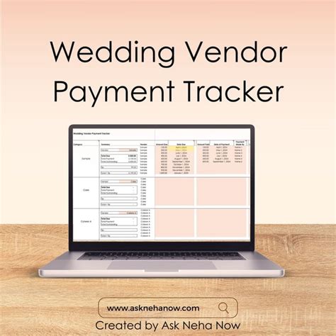 Vendor Payment Tracker Etsy