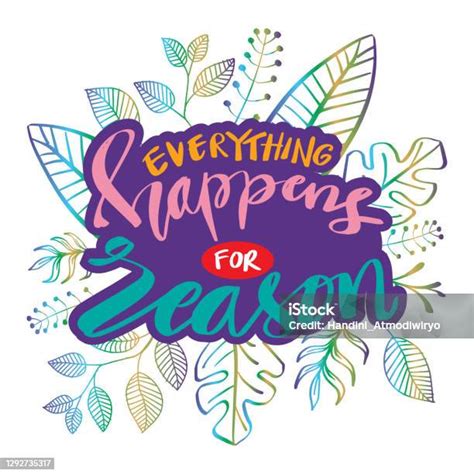 모든 것은 이유를 위해 발생합니다 영감을 주는 창의적인 동기 부여 인용문 포스터 개념에 대한 스톡 벡터 아트 및 기타 이미지 개념 개념과 주제 거친 Istock