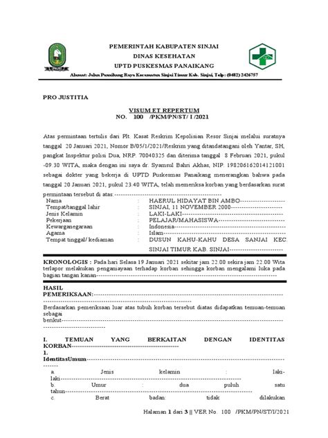 Format Visum Et Repertum Pdf