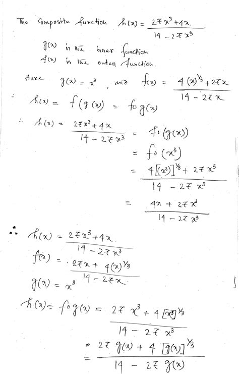 Solved Step 2 To Decompose The Composite Function Hx 27x 4x Let