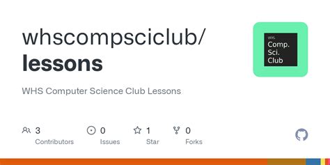 GitHub Whscompsciclub Lessons WHS Computer Science Club Lessons
