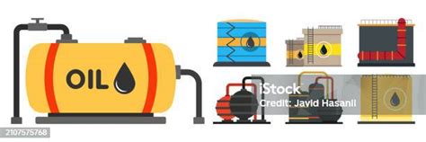 원유 저장 저수지 절연 또는 탱크의 창조적 인 벡터 그림 가솔린 벤젠 연료 실린더 템플릿입니다 석유 산업 개념 그래픽 요소 연료 탱크에 대한 스톡 벡터 아트 및 기타 이미지