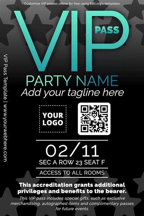Free Printable Backstage Pass Template Template Samples