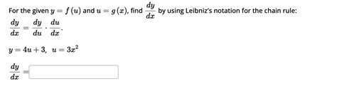 solved for the given y f u ﻿and u g x ﻿find dydx ﻿by