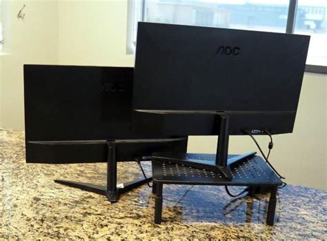 AOC 24 LCD Monitors Model 24G2 Qty 2 With Mind Reader Adjustable Stand Mayo Auction Realty