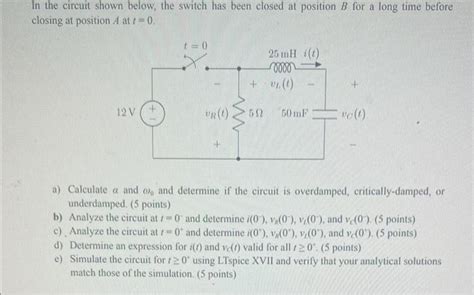 In The Circuit Shown Below The Switch Has Been Chegg