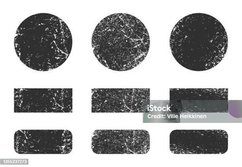 스탬프프레임 벡터 아이콘 셰이프 세트입니다 스탬프 그런지 잉크 고무 라벨 기호 컬렉션 흰색 배경에 격리 블랙 라운드 및 사각형 스탬프 테두리 팩 고무도장에 대한 스톡 벡터