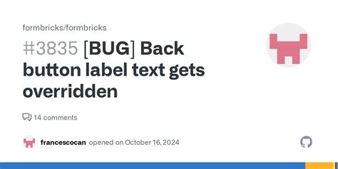 Bug Back Button Label Text Gets Overridden · Issue 3835 · Formbricks
