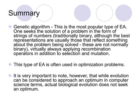 Evolutionary Algorithms Ppt Genetics Science