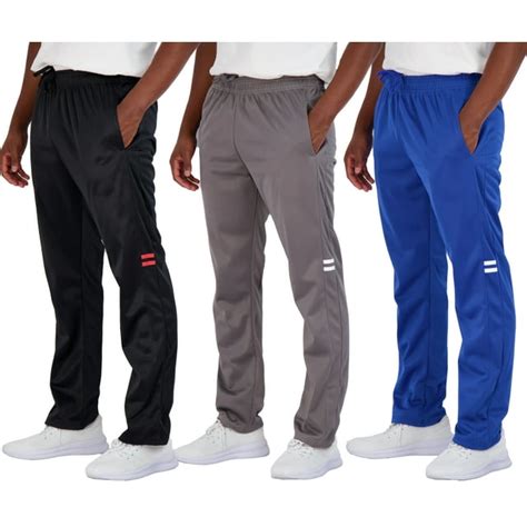 Real Essentials 3 Pack Mens Active Athletic Casual Tricot Open Bottom
