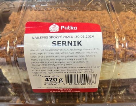 Sernik Putka Kalorie Kj I Wartości Odżywcze Dine4fitpl