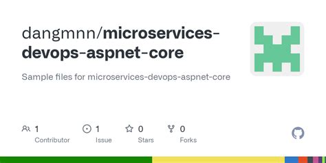 Github Dangmnnmicroservices Devops Aspnet Core Sample Files For