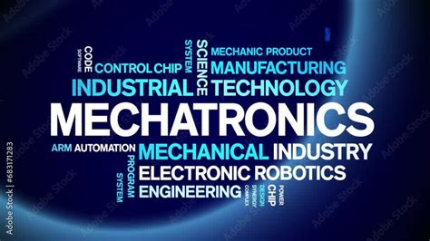 Mechatronics Animated Tag Word Cloud Text Design Animation Kinetic Typography Seamless Loop