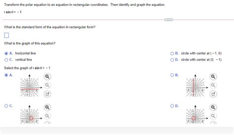 solved transform the polar equation to an equation in