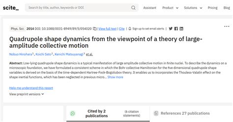 Citation Report Quadrupole Shape Dynamics From The Viewpoint Of A Theory Of Large Amplitude