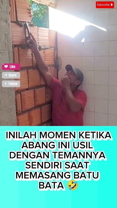 Momen Kocak‼️abang Ini Usil Dengan Temannya Saat Pasang Batu Bata🤣🤣🤣