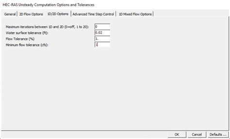 Unsteady Flow Simulation Options
