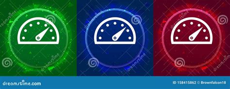 Speedometer Gauge Icon Elegant Modern Design Abstract Buttons Set Illustration Stock Vector