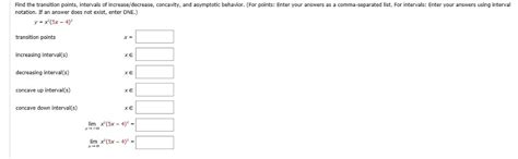 Solved Find The Transition Points Intervals Of